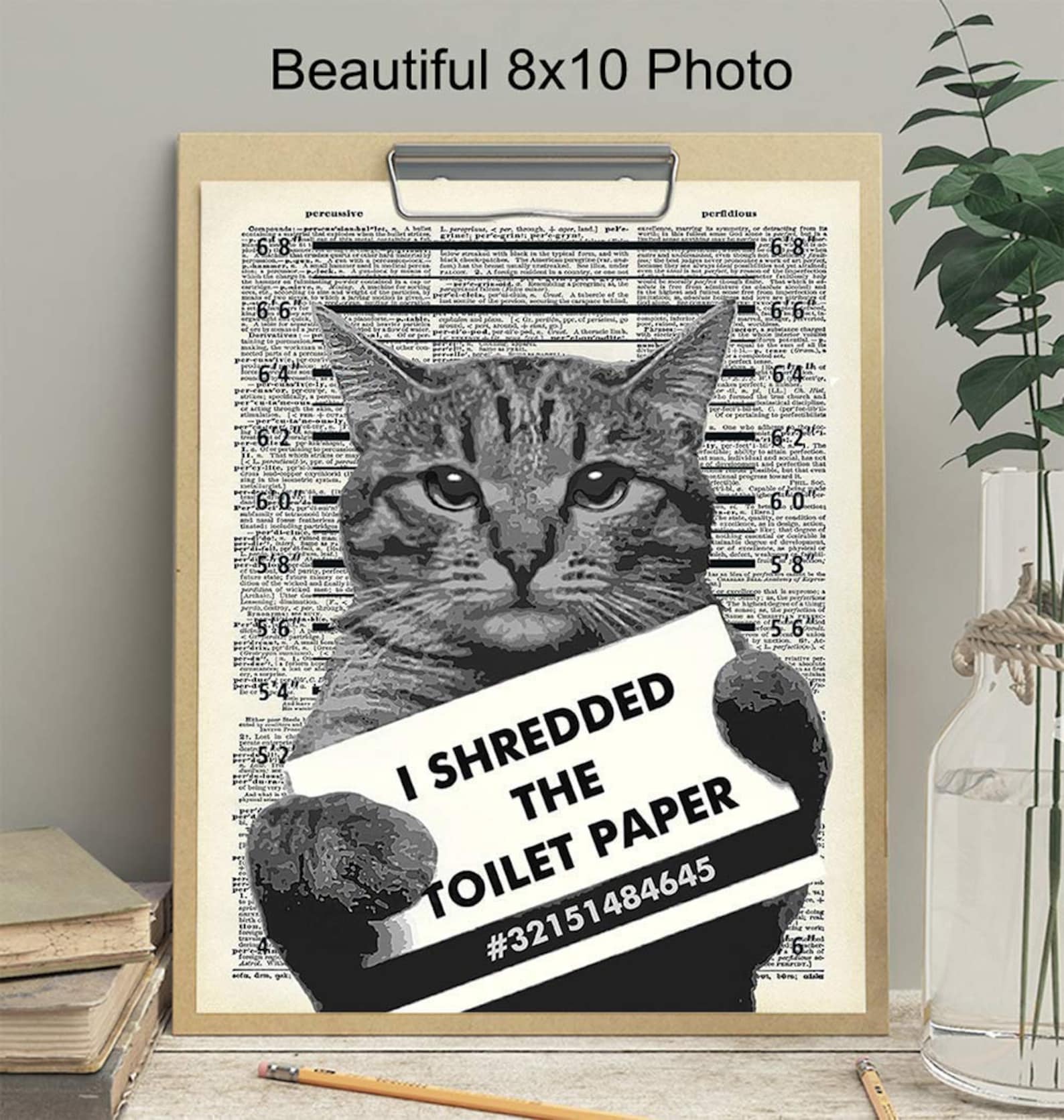 Tabby Cat Prisoner Photo I Shredded the Toilet Paper DIY - Etsy