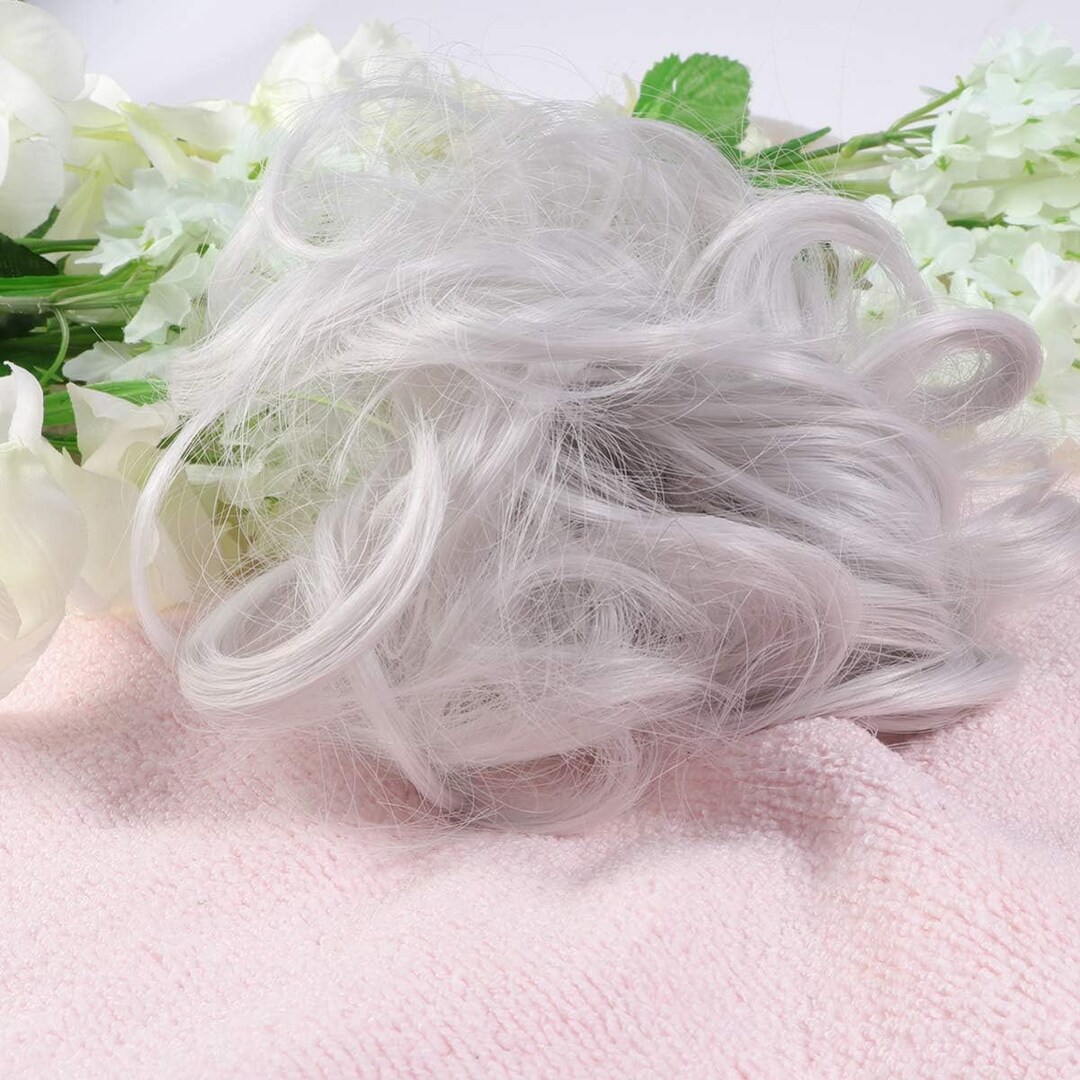 Colorful Messy Bun Hair Extension Curly Wavy Synthetic Hairpiece ...