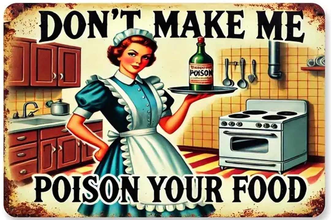 Poison Food Retro Metal Tin Sign - Funny Kitchen Decor - Etsy
