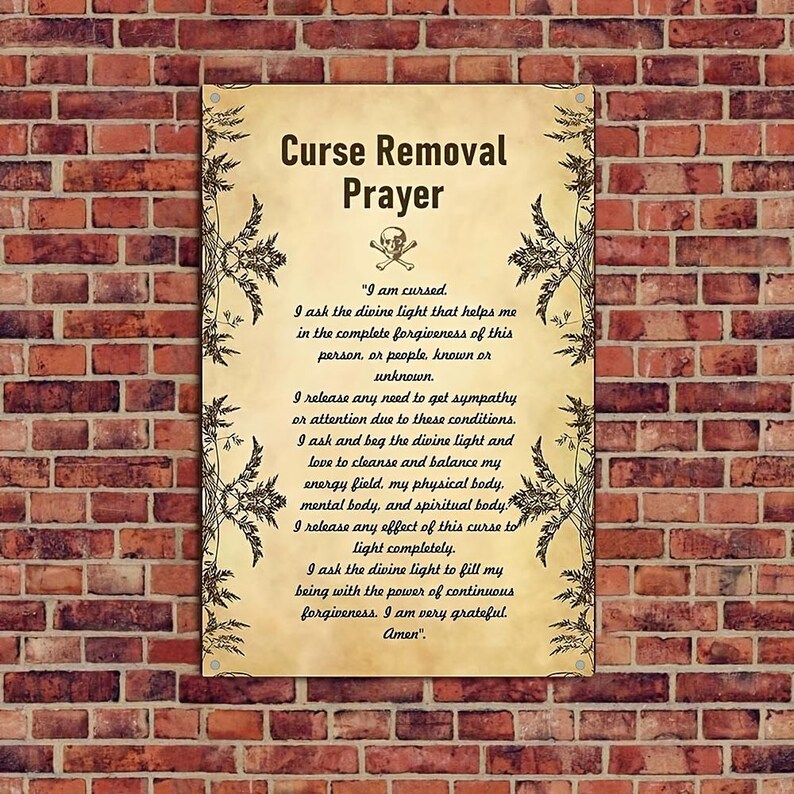Curse Removal Prayer Sign: Rustic Coven Home Blessing Decor - Etsy