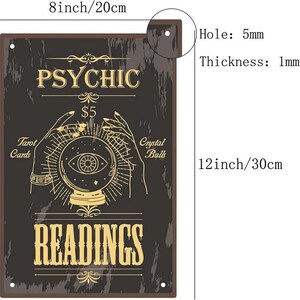 Vintage Tarot & Crystal Ball Metal Sign: Rustic Wiccan Decor - Etsy