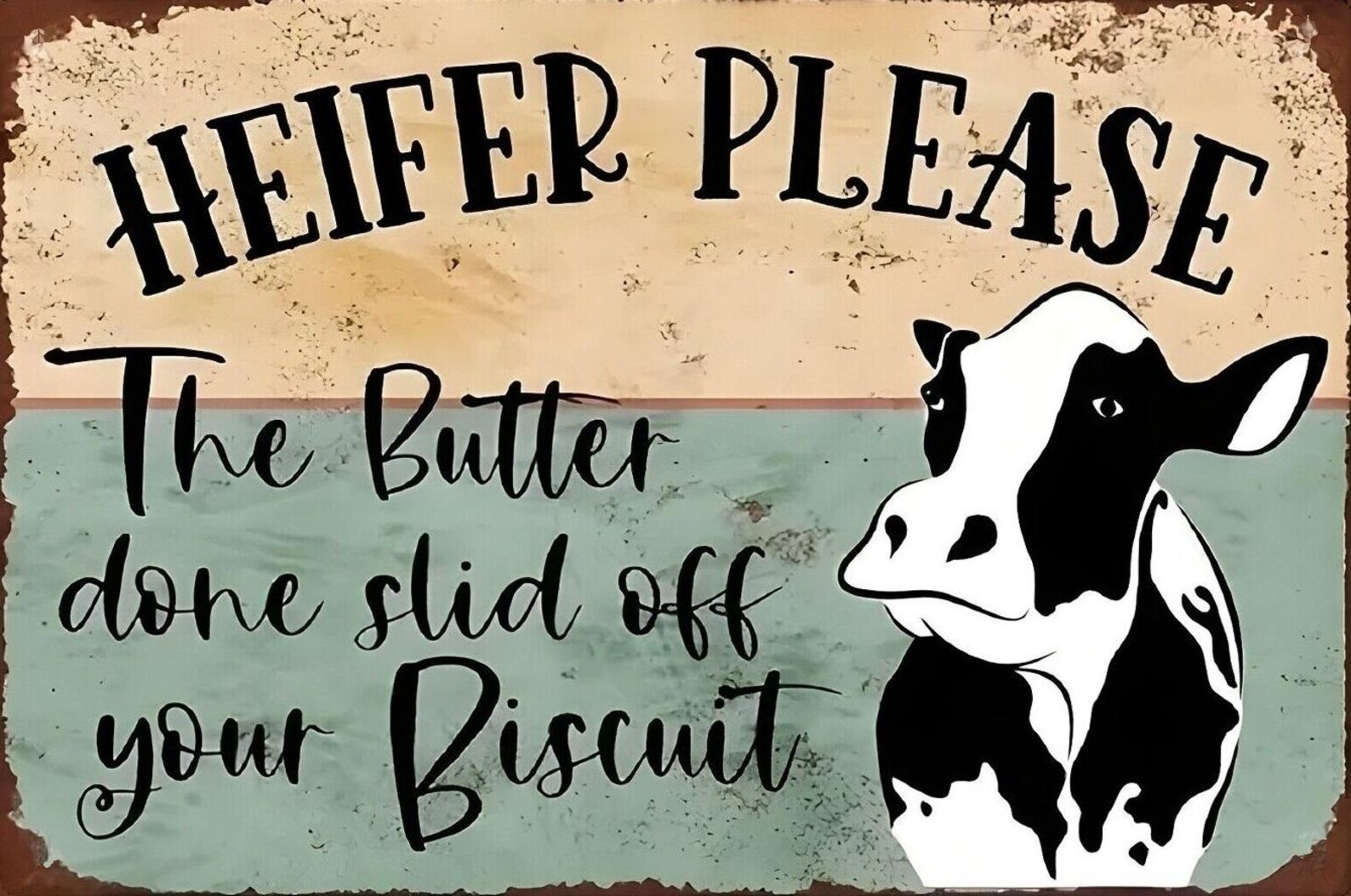 Heifer Please Rustic Vintage Art Sign: Funny Farmhouse Decor - Etsy