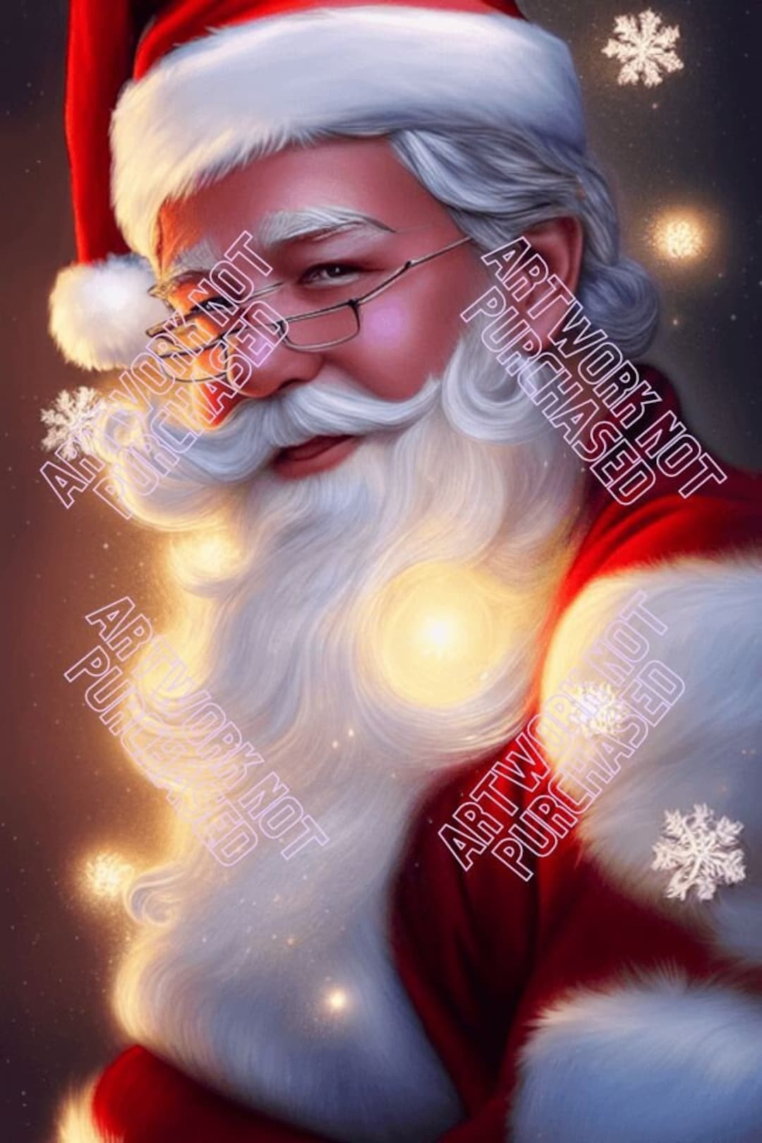 Santa With Glasses Digital Download: Holiday Printing Files - Etsy