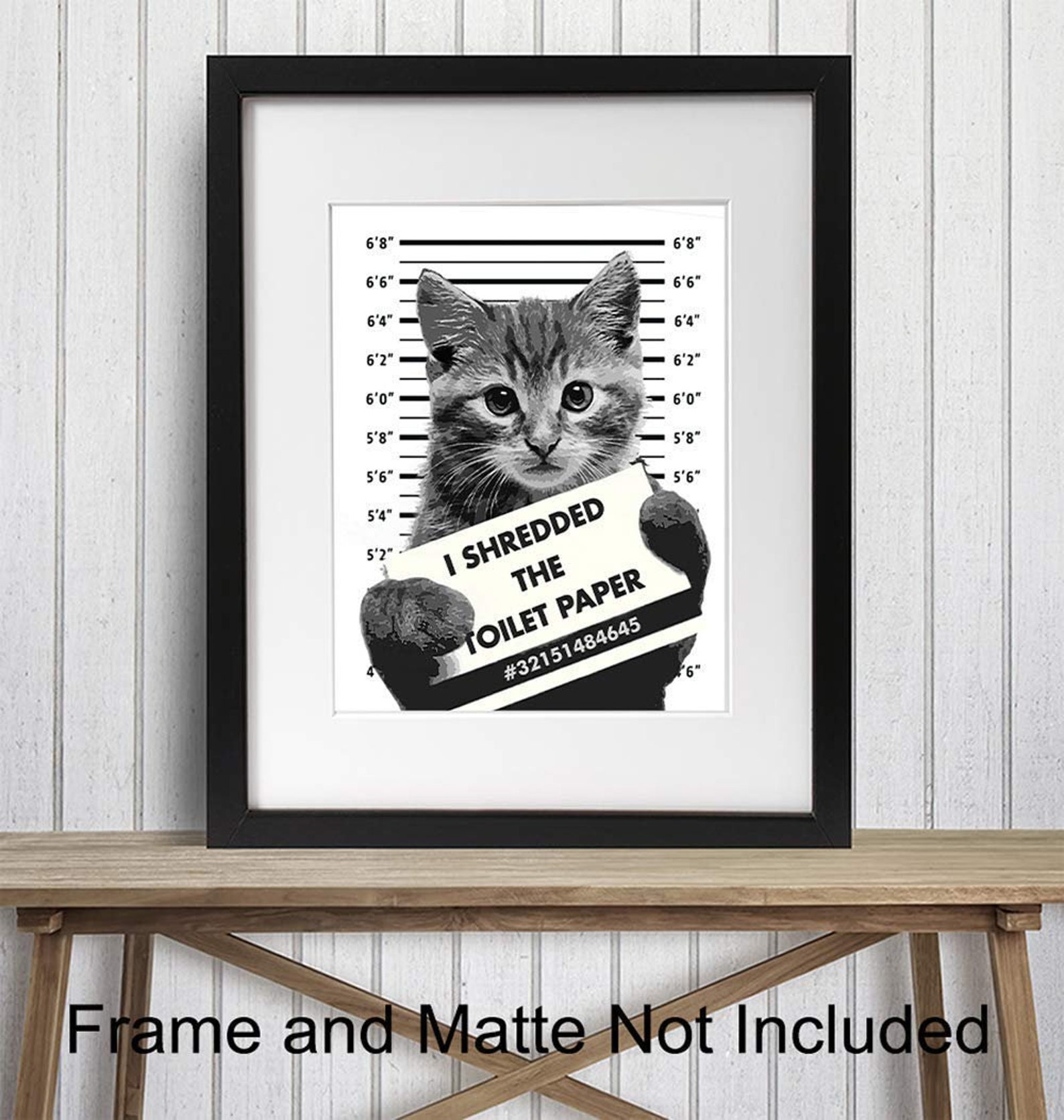 Tabby Cat Prisoner Photo I Shredded the Toilet Paper DIY | Etsy