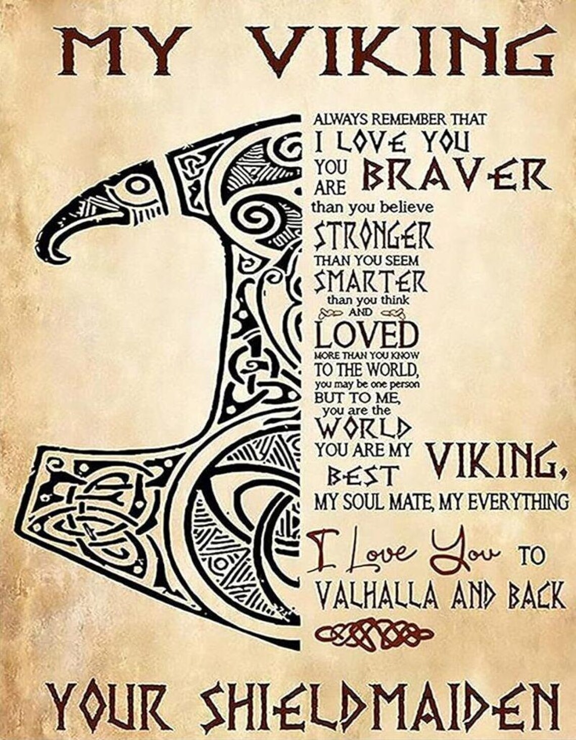 Viking Warrior Metal Sign: Valhalla Love, Retro Shieldmaiden Decor - Etsy
