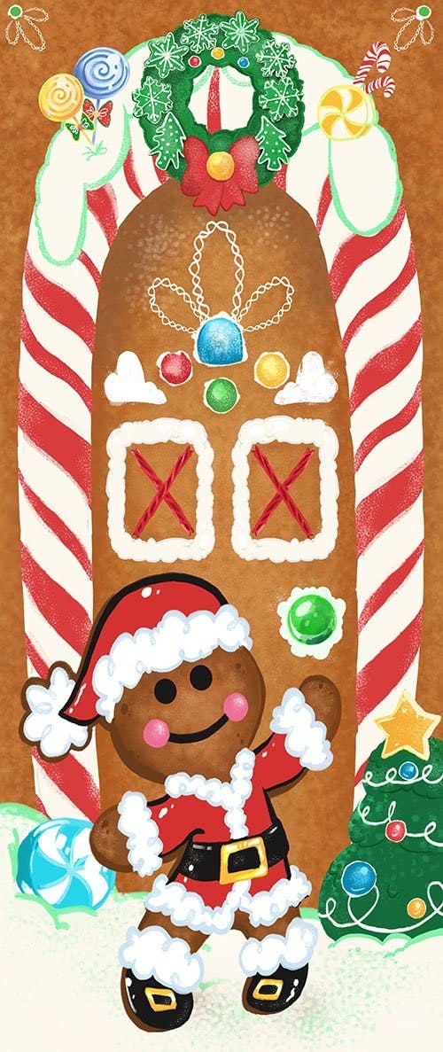 Gingerbread House Christmas Window Cover: Festive Holiday Decor (71x30 ...