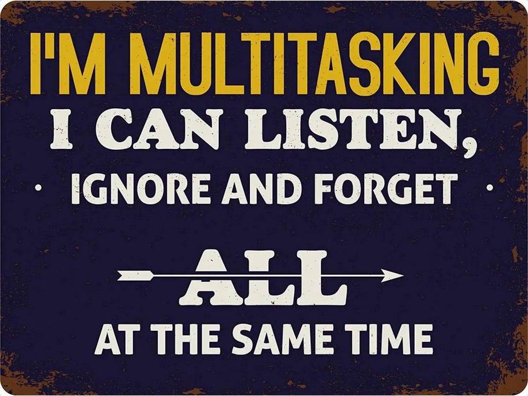 Funny Multitasking Metal Sign: Humor Cubicle Wall Art - Etsy