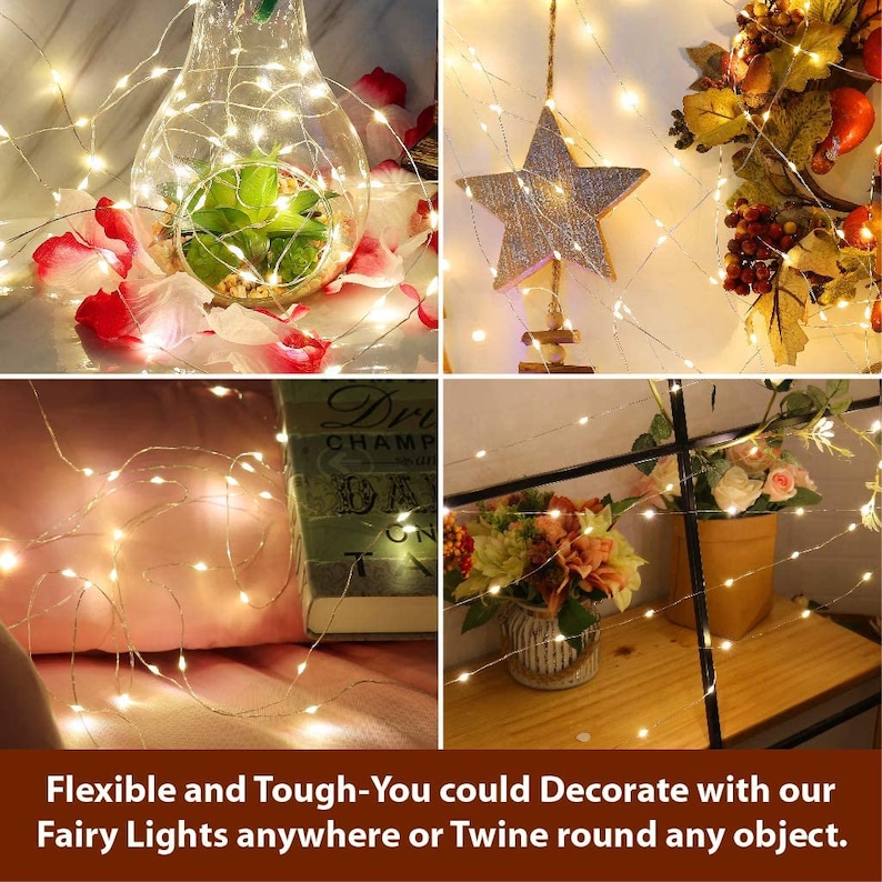 LED Fairy String Lights 33 Ft With 100 Lights & 50 Photo Clips - Etsy