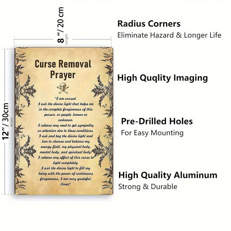 Curse Removal Prayer Sign: Rustic Coven Home Blessing Decor - Etsy