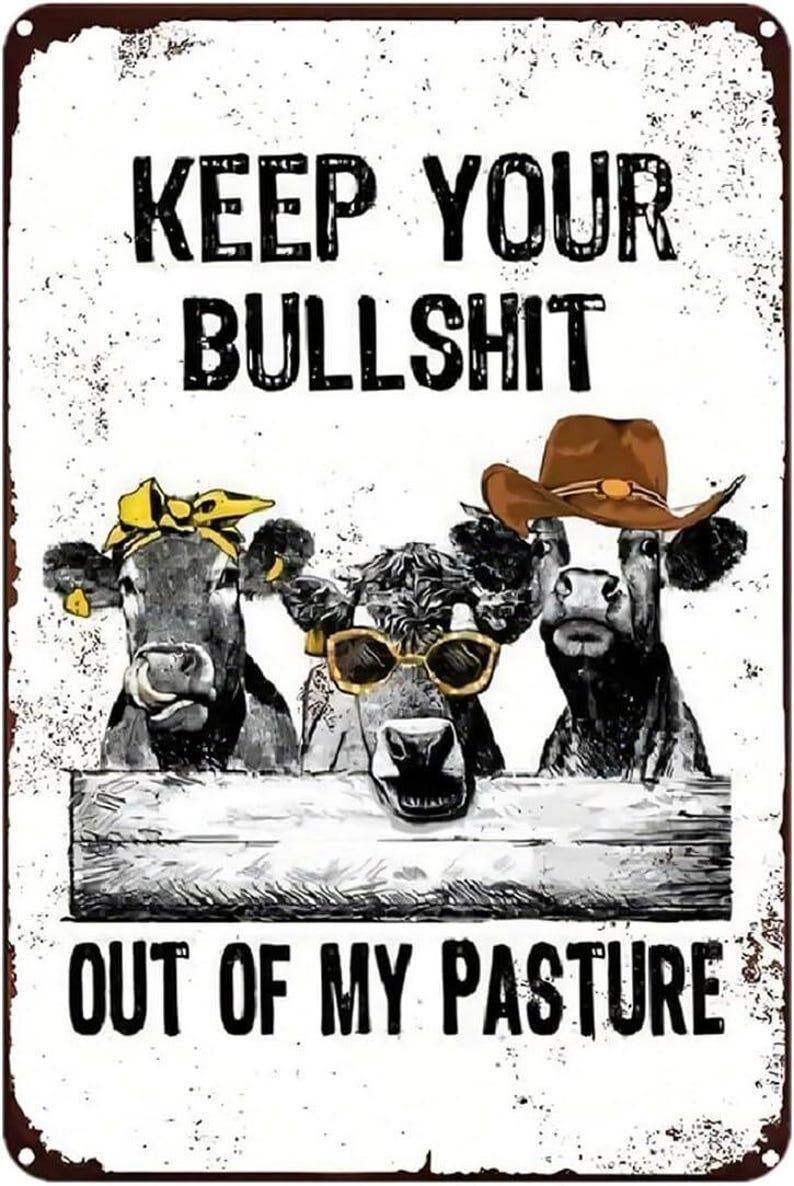 Funny Cow Pasture Metal Sign, Rustic Farmhouse Decor - Etsy