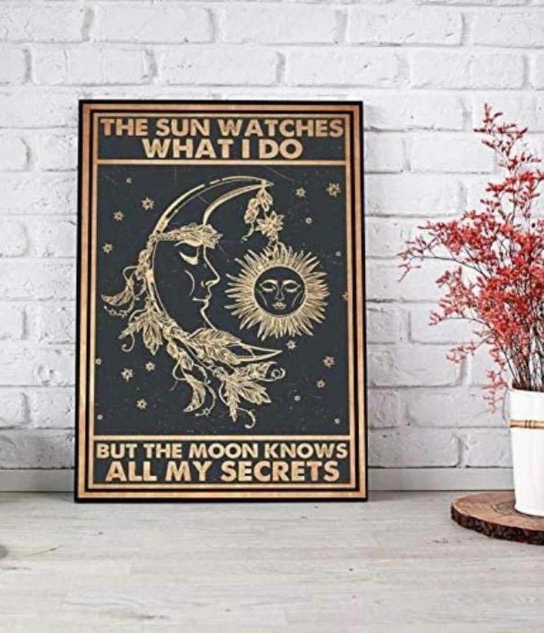 Wiccan Metal Sign: Sun & Moon Coven Decor, Rustic Charm - Etsy