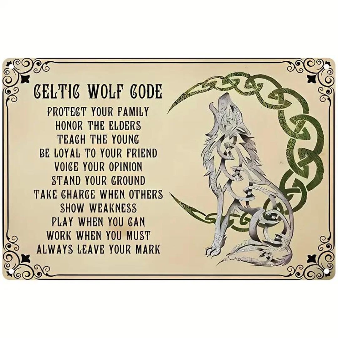 Celtic Wolf Code Sign: Viking Norse Decor, Family Protection - Etsy