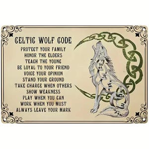 Viking Norse Virtue Celtic Wolf Code Protect Your Family Home New Made ...