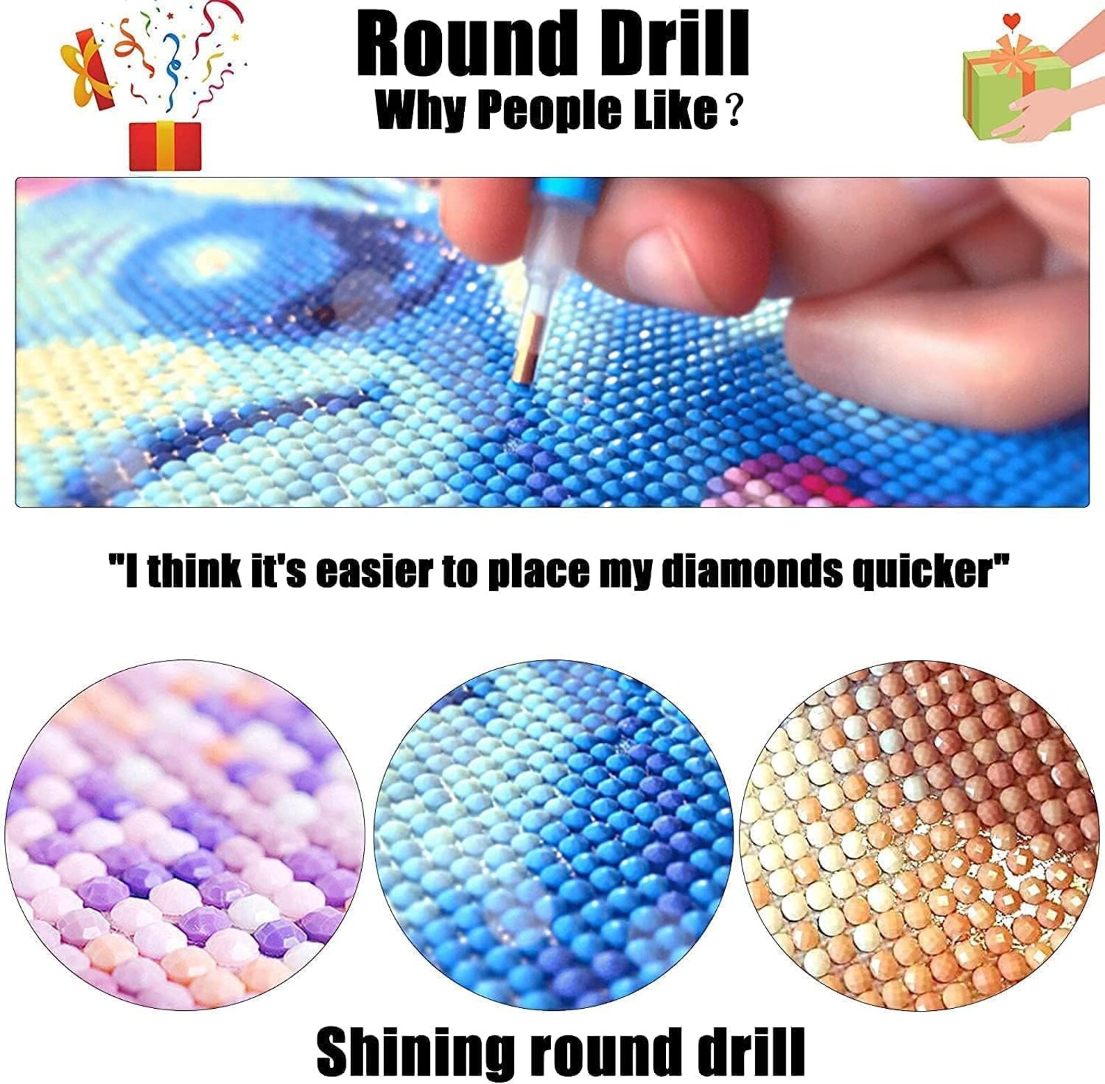 DIY 5D Diamond Painting Kit: Random Art, Home Decor (12x12 or 12x16 ...
