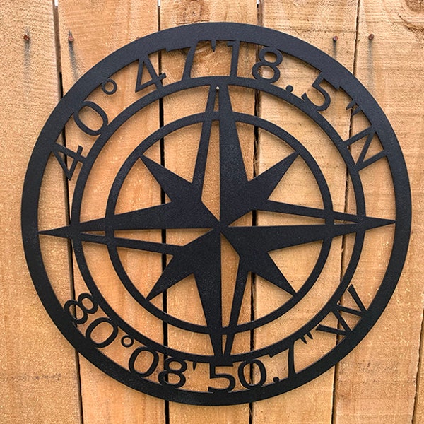 Personalized Compass Metal Sign - Etsy