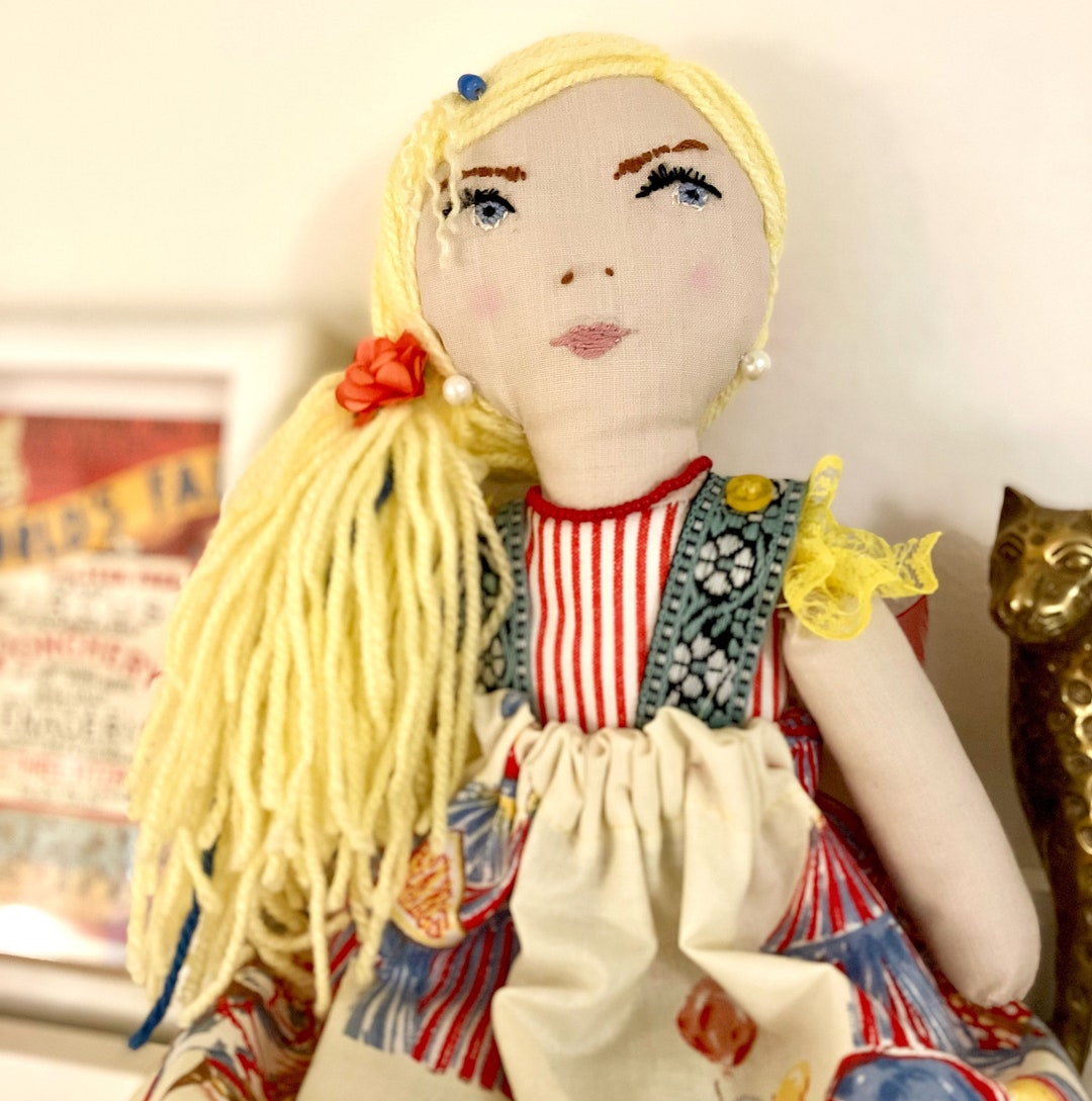 Decorative Art DOLL Handmade Cotton Cloth Ragdoll Circus Print - Etsy