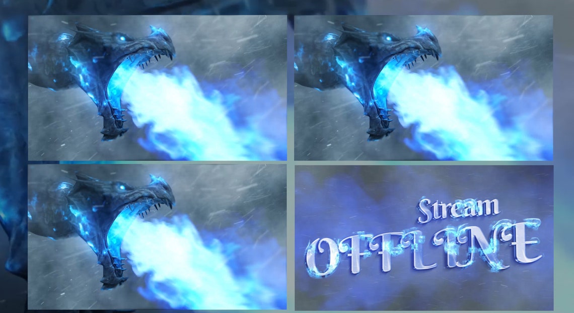 Twitch Dragon Fire Themed Stream Overlay Package Alerts - Etsy