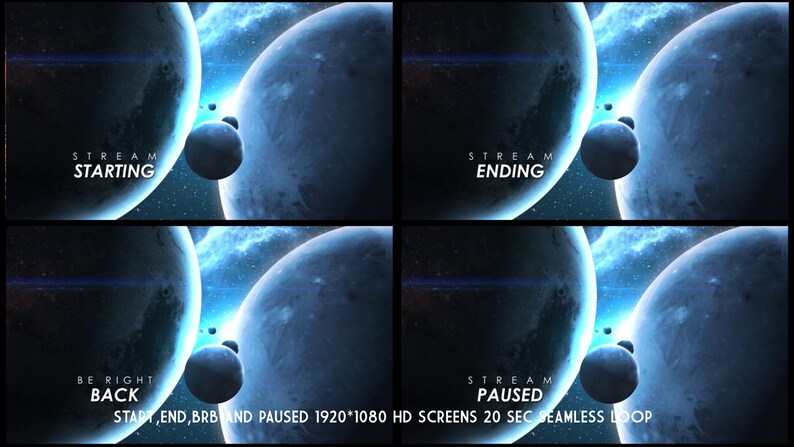 Animated Twitch Overlay Space Planet Stream Pack - Etsy