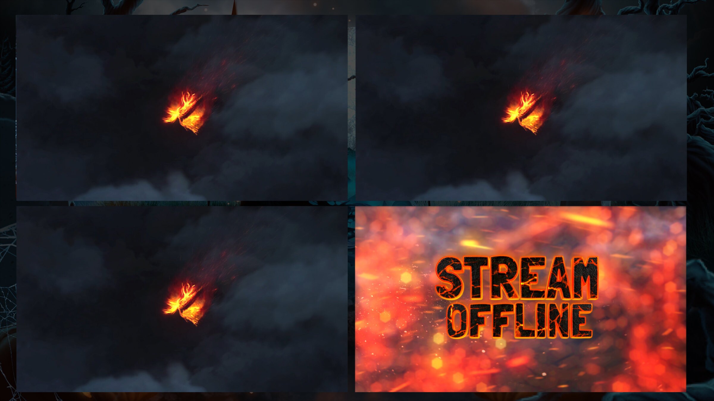 Animated Twitch Fire Overlay Phoenix Stream Pack Scenes Alerts Facecam ...