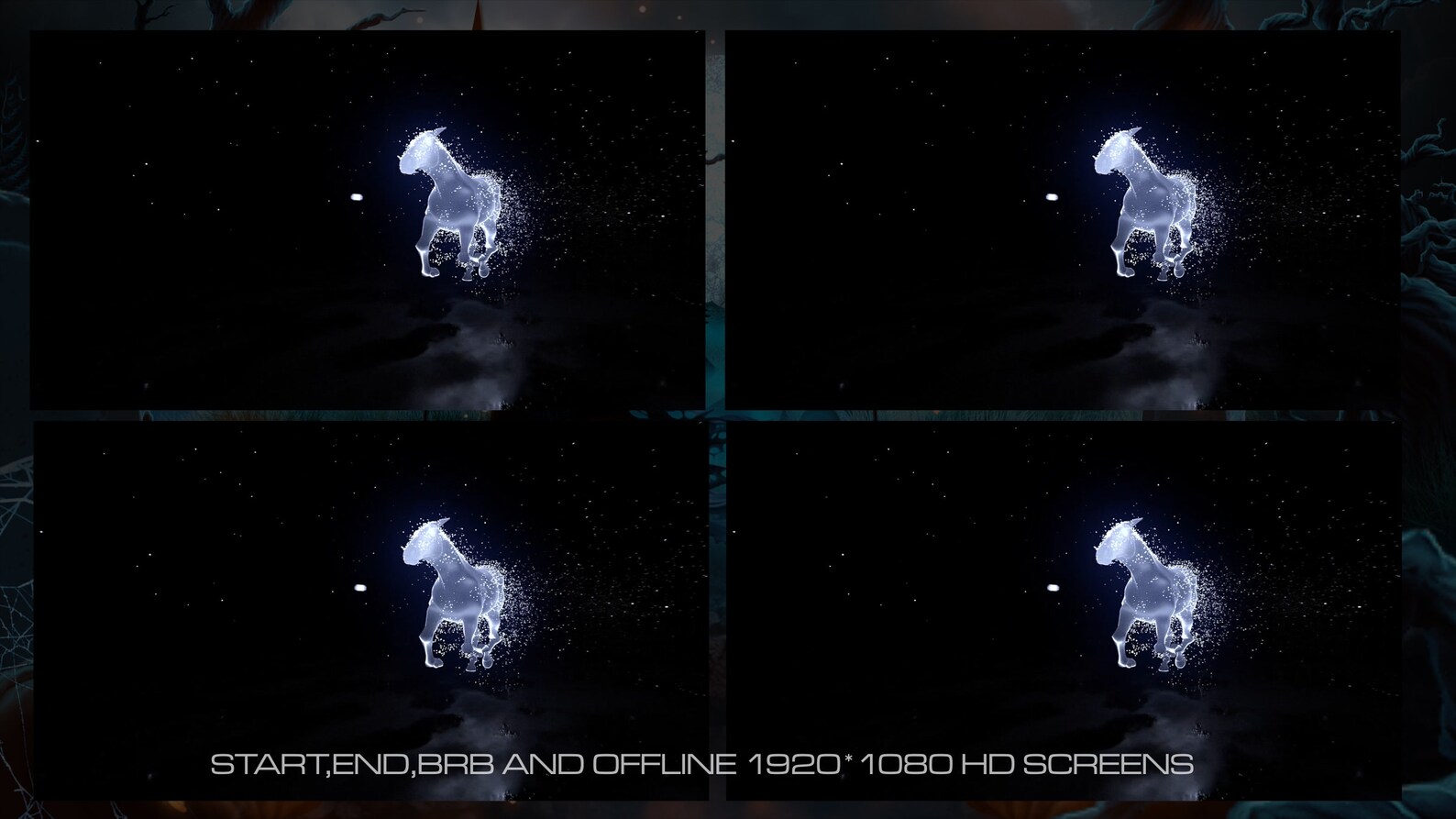 Horse Mare Stream Package Overlay Black & White Panels Webcam Facecam ...