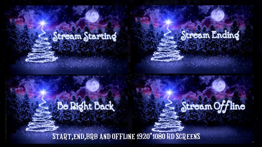 Christmas Twitch Stream Pack Winter Stream Pack Animated Screens Webcam ...