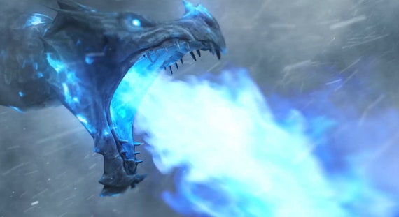 Dragon Breathing Blue Fire