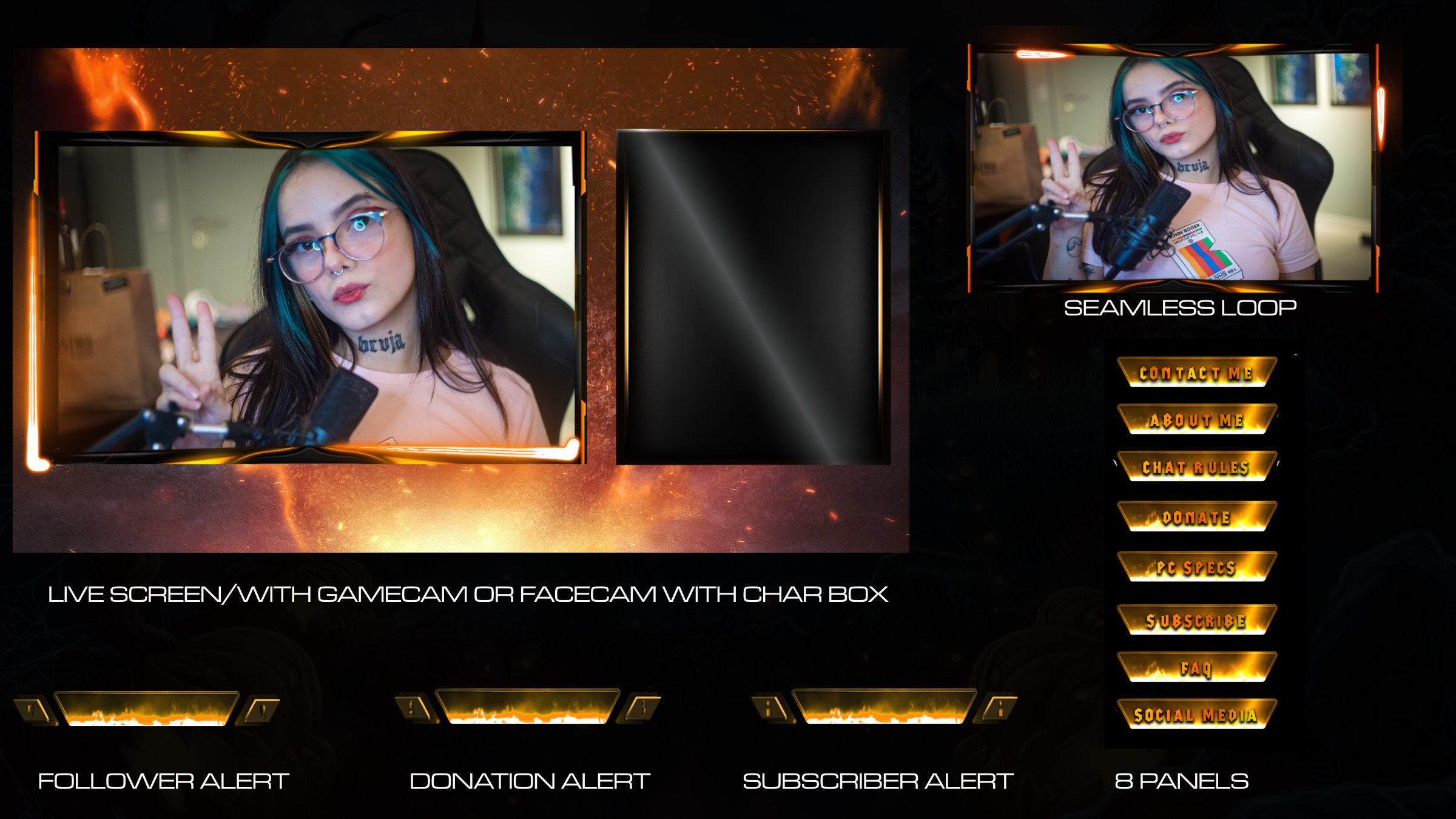 Animated Fire Horror Dark Reaper Stream Overlays and Scenes Pack for ...