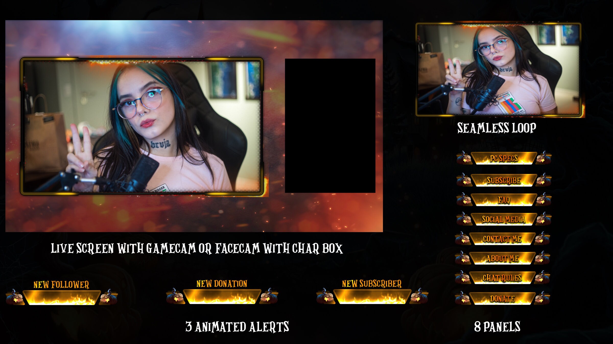 Animated Twitch Fire Overlay Phoenix Stream Pack Scenes - Etsy