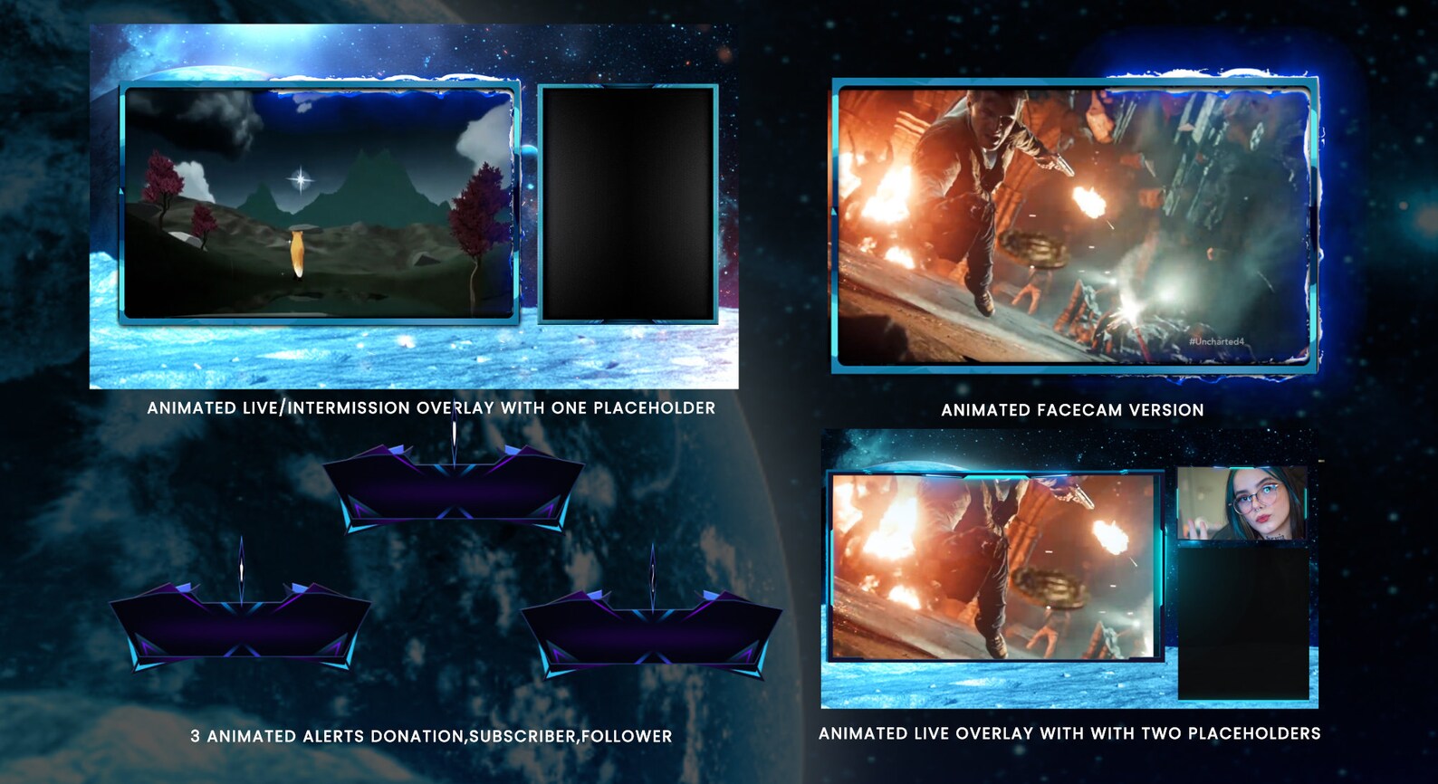 Animated Space Twitch Stream Overlay - Etsy