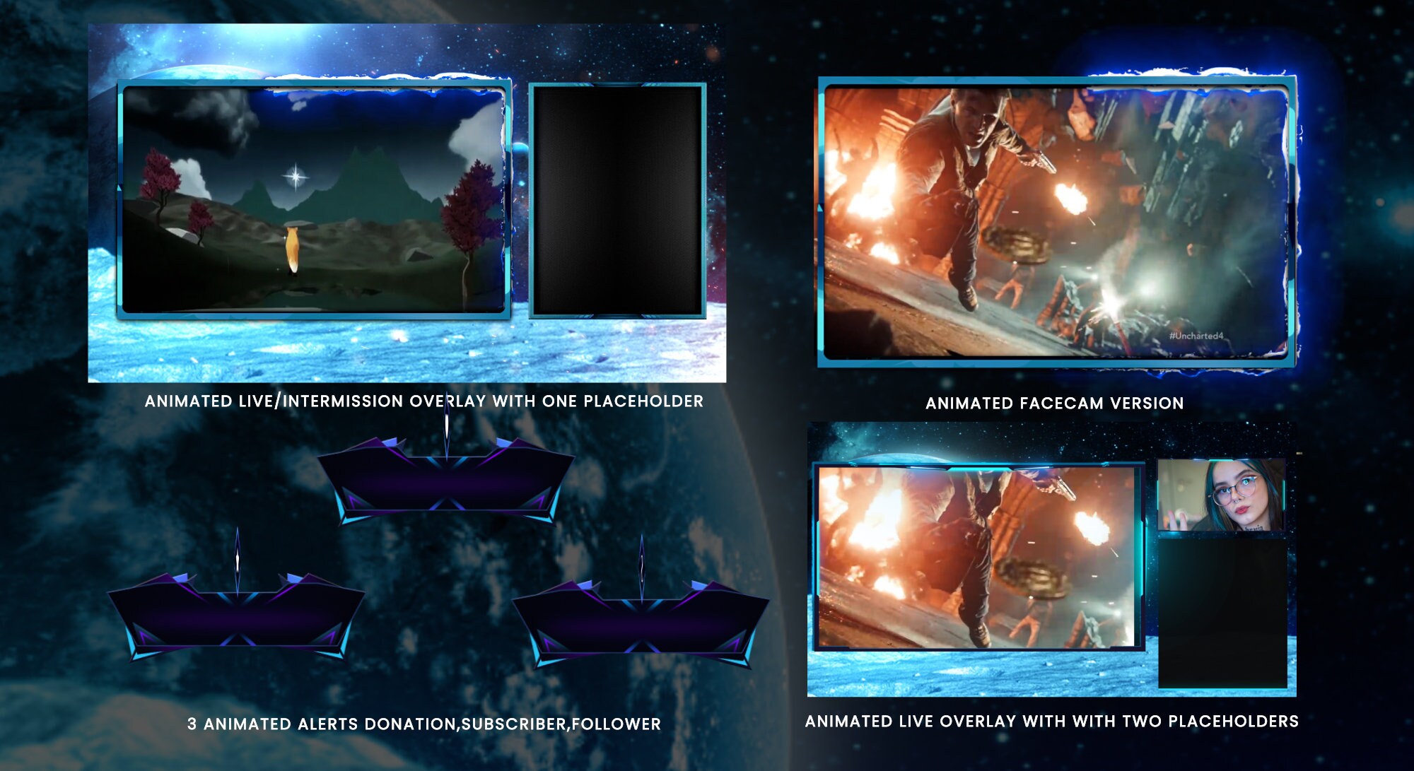 Animated Space Twitch Stream Overlay - Etsy