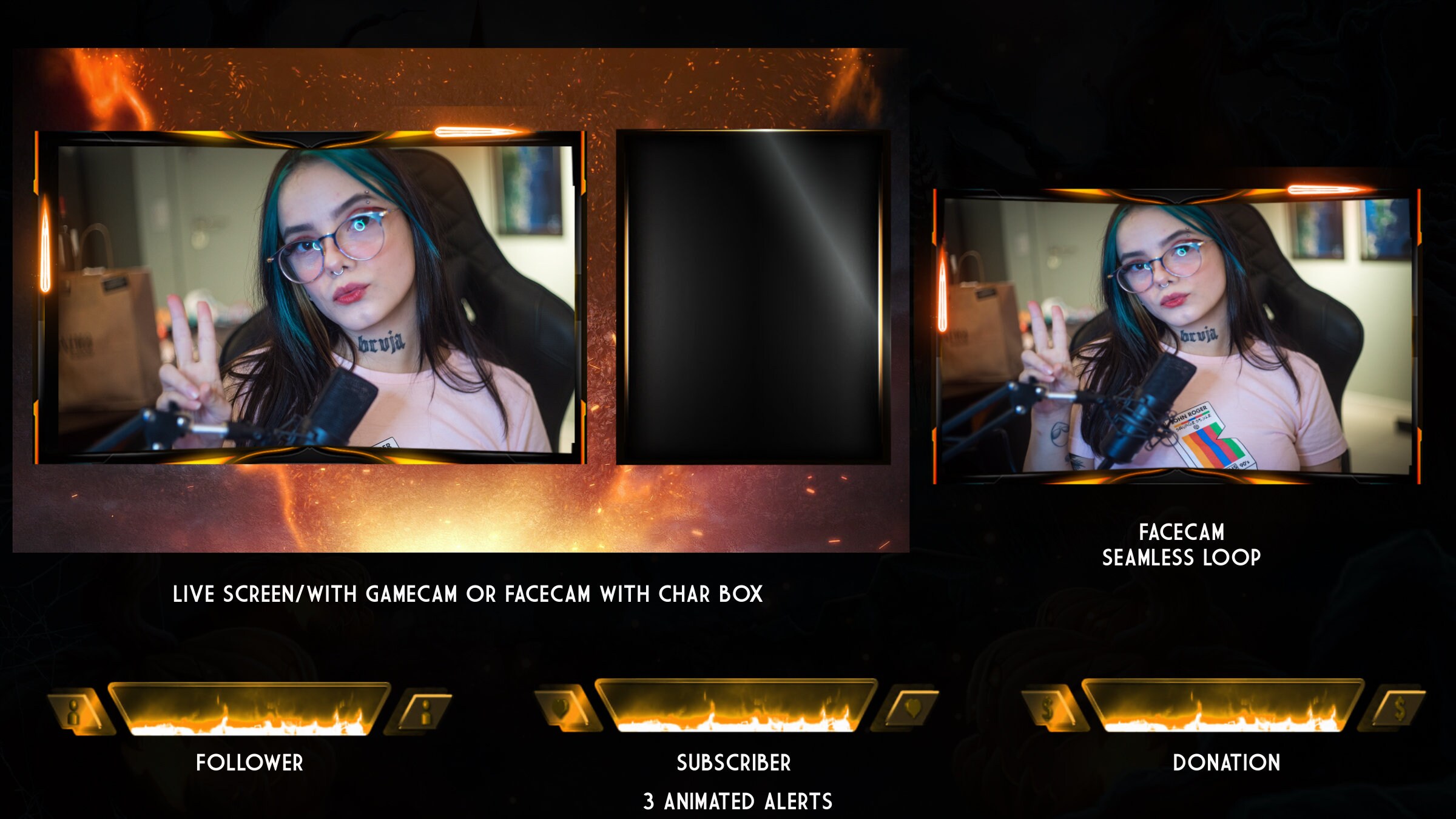 Animated Fire Horror Dark Reaper Stream Overlays and Scenes Pack for ...