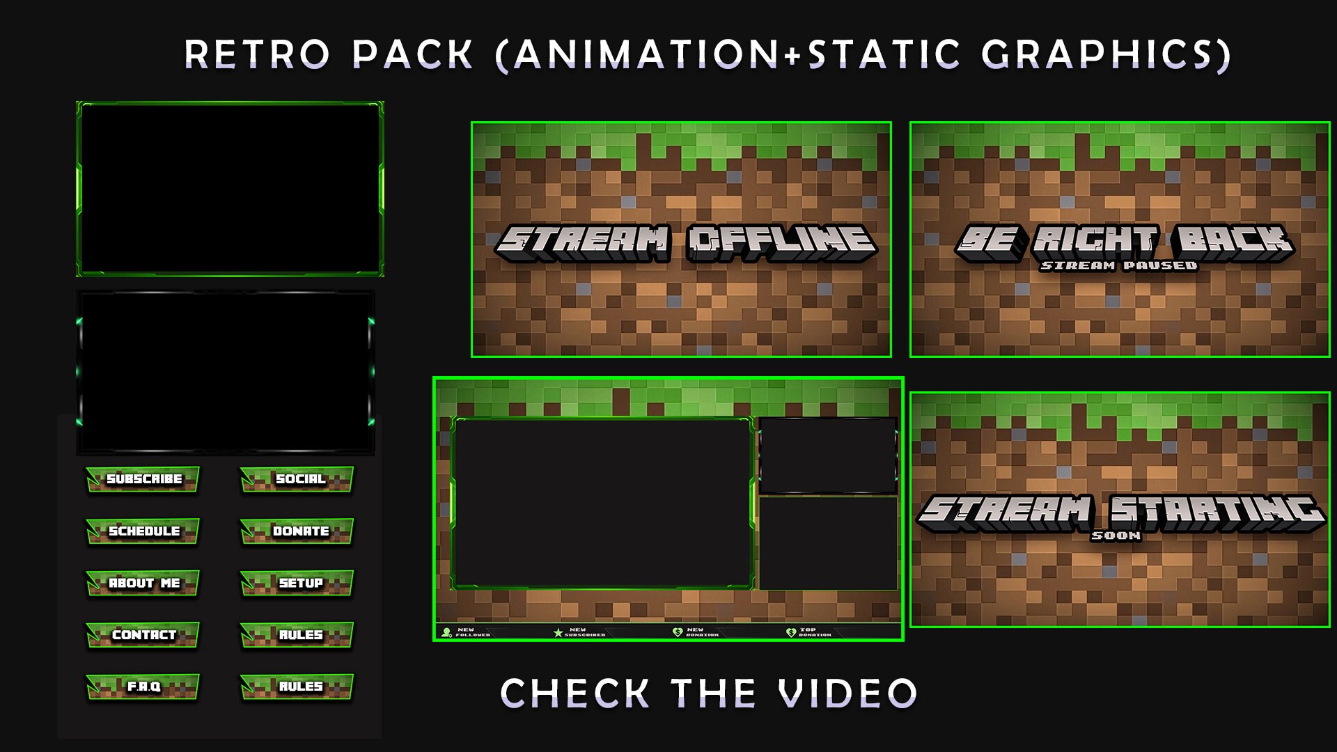 Minecraft Twitch Overlay 720p