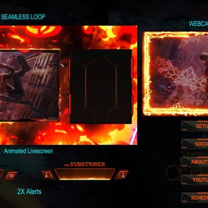 Fire Twitch Overlay Pack - Animated Stream Scenes & Alerts, Fire ...