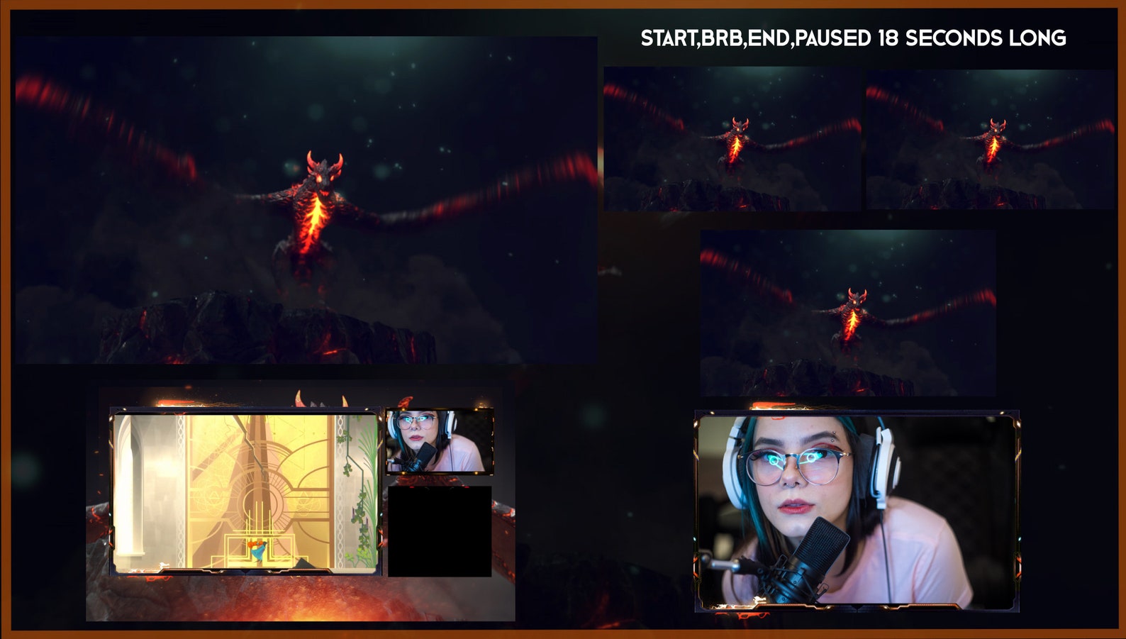 Twitch Dragon Fire Themed Stream Overlay Package Alerts - Etsy