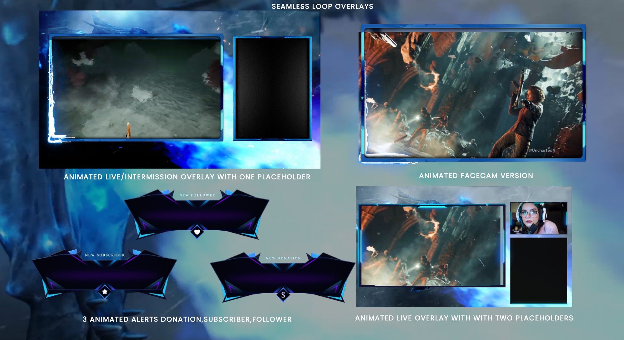 Twitch Dragon Fire Themed Stream Overlay Package Alerts - Etsy