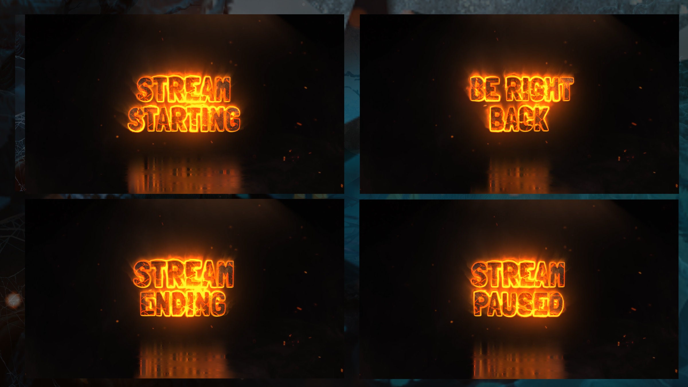 Animated Fire Flames Overlays Alerts Panels Webcam Face-cam Live Screen ...