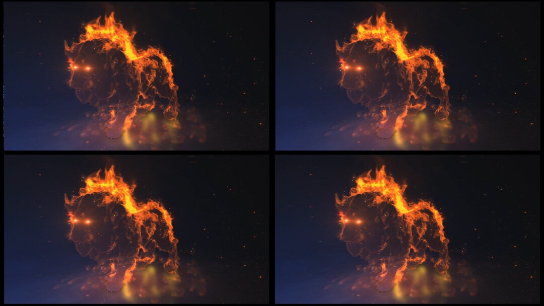 Animated Fire Spirit Lion Stream Overlays and Scenes Pack for Twitch ...