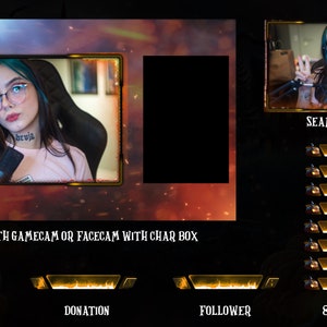 Animated Twitch Fire Overlay Fire Phoenix Stream Pack - Scenes Alerts ...