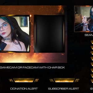 Animated Fire Flames Overlays Alerts Panels Webcam Face-cam Live Screen ...