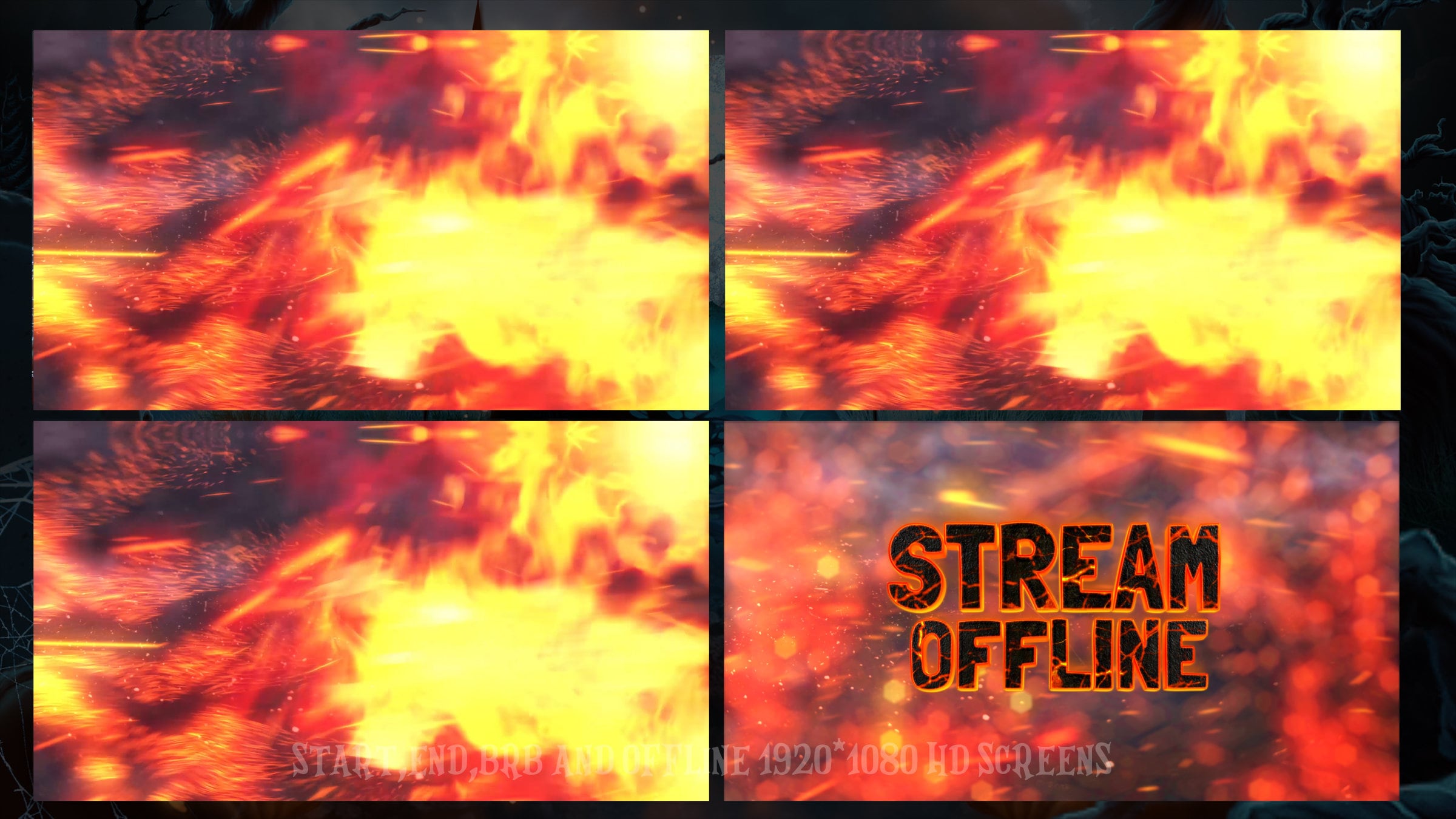 Animated Twitch Fire Overlay Phoenix Stream Pack - Scenes Alerts ...