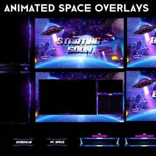 Animated Stream Retro Space Universe Overlays Panels Scenes | Etsy
