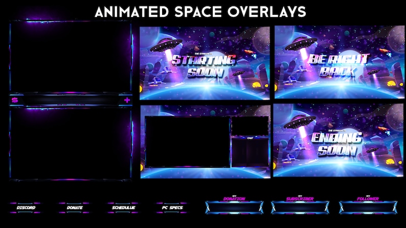Animated Stream Retro Space Universe Overlays Panels Scenes | Etsy