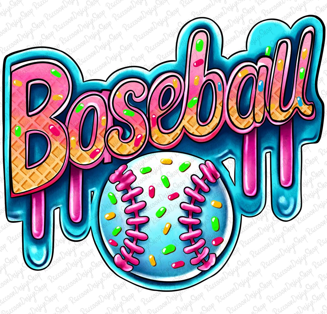 Baseball Ice Cream Drip Png, Baseball Mama PNG, Coquette Baseball Mama ...