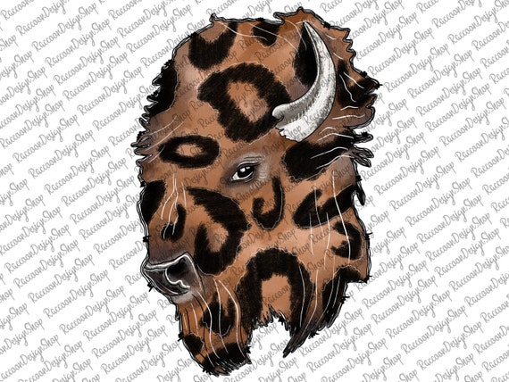 Leopard Buffalo Buffalo Watercolor Clipart Graphic Digital - Etsy
