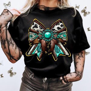 Western Coquette Bow Png, Howdy Brown Leather Bow Png, Cowhide Bow Png ...