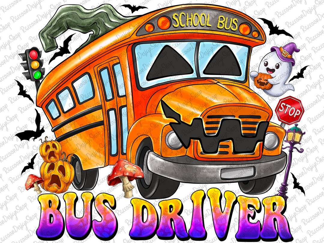 Bus Driver Halloween Png Halloween School Bus Driver - Etsy