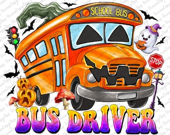Spooky Bus Driver Png Sublimation Designs Downloads Png - Etsy