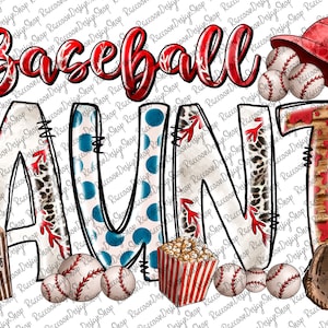 Baseball Aunt PNG, Baseball Aunt Sublimation, Baseball Leopard Design ...