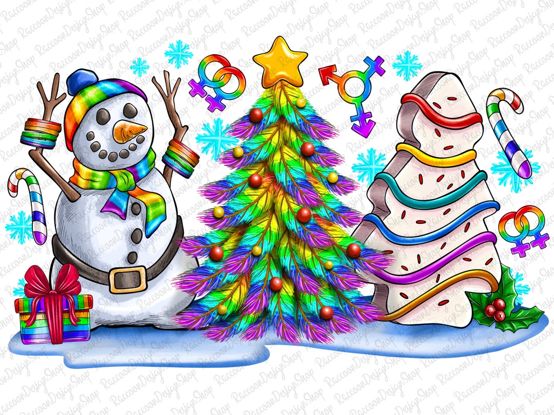 Pride Christmas Trees Png Sublimation Design Download, Merry Christmas ...
