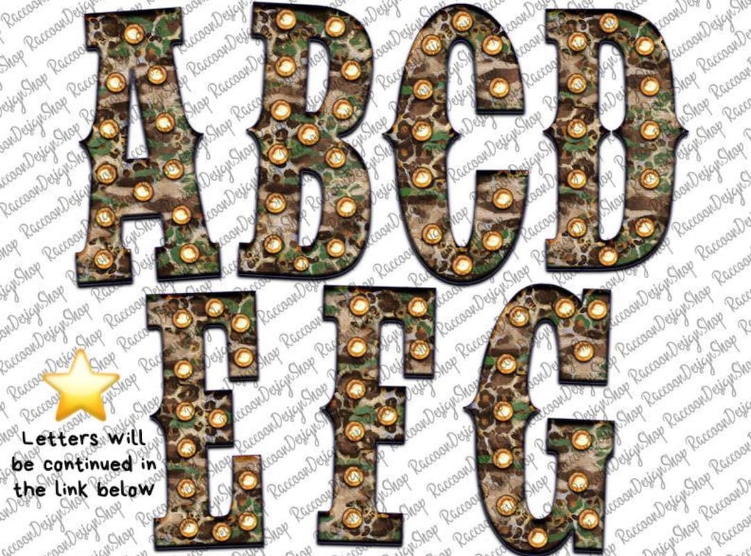 Camo Alphabet,font Letters,camouflage Alphabet,camouflage Letters ...